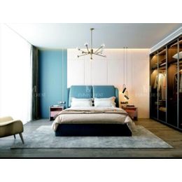 JVmoebel Schlafzimmer-Set Bett 3tlg. Schlafzimmer Set Design Luxus Hotel Möbel 2x Nachttisch