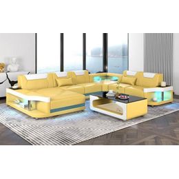 JVmoebel Ecksofa Ecksofa U Form+Couchtisch Modernes Polster Wohnzimmer Möbel