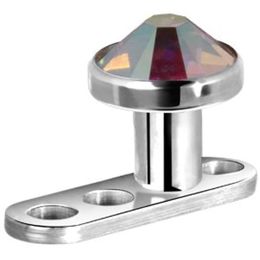 Karisma Piercing-Set Micro Dermal Anchor Surface Piercing G23 Kristal Stein 4mm