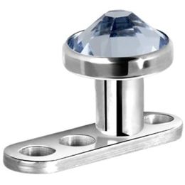 Karisma Piercing-Set Micro Dermal Anchor Surface Piercing G23 mit Kristall Stein 3mm