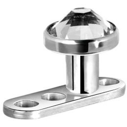 Karisma Piercing-Set Micro Dermal Anchor Surface Piercing G23 mit Kristall Stein 3mm