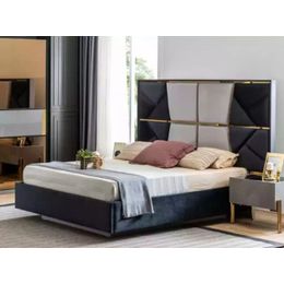 JVmoebel Schlafzimmer-Set Bett 2x Nachttische 3 tlg. Schlafzimmer Set Design Modern Gruppe