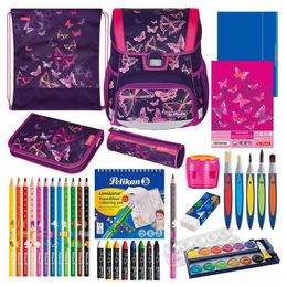 Herlitz Schulranzen Set Loop Plus 14-teilig Special Edition 2024 Mädchen Butterflies