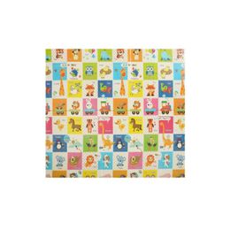BABY VIVO Spielmatte Spielmatte / Spielteppich für Kinder mit Tieren 200 x 180 cm