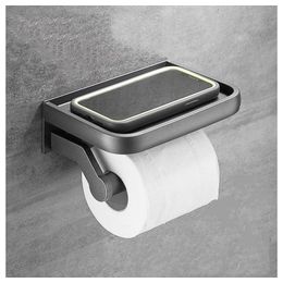 HYTIREBY Toilettenpapierhalter Toilettenpapierhalter Mit Ablage selbstklebend Kein Bohren
