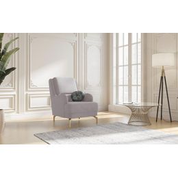 Sit & More sit&more Sessel Orient 4 V, inkl. 1 Zierkissen mit Strass-Stein, goldfabene Metallfüße, silberfarben