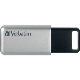 Verbatim Secure Pro 32GB USB-Stick (USB 3.2, Lesegeschwindigkeit 35 MB/s), silberfarben