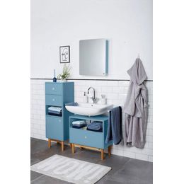 Tom Tailor HOME Unterschrank COLOR BATH mit 1 Tür & 2 Schubladen, mit Push-to-Open, Füße Eiche, Breite 40 cm, blau