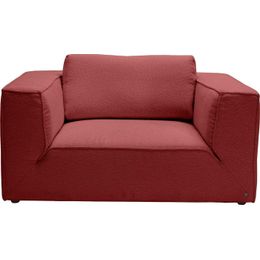 Tom Tailor HOME Loveseat BIG CUBE STYLE, mit bequemen Stegkissen, extra große Sitztiefe, Breite 147 cm, rot