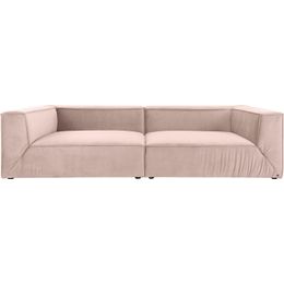 Tom Tailor HOME Big-Sofa BIG CUBE, in 2 Breiten, wahlweise mit Sitztiefenverstellung, Tiefe 129 cm, rosa