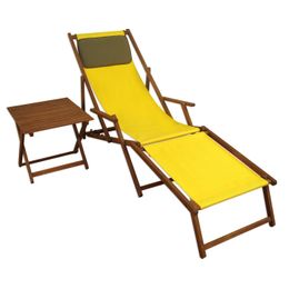 ERST-HOLZ Gartenliege Liegestuhl gelb mit Fußteil