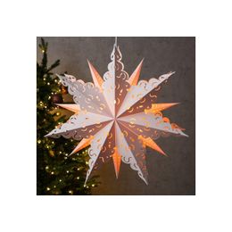 MARELIDA LED Stern Papierstern Crystal Weihnachtsstern Faltstern Leuchtstern 62cm