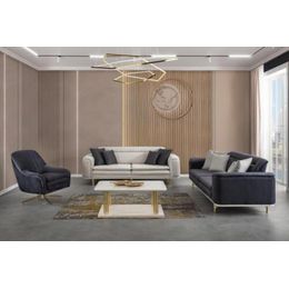 JVmoebel Wohnzimmer-Set Luxus Sofagarnitur Couch Stoffsofa Möbel Einrichtung 4tlg. Set Gruppe