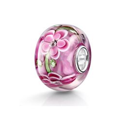 Materia Charm Kugel Muranoglas Blumen / Blüten rosa pink 1524