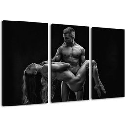 Pixxprint Leinwandbild Nude sexy Paar Kunst B&W