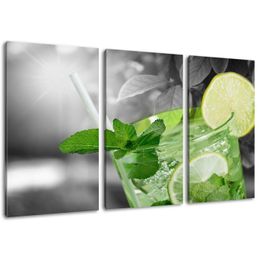 Pixxprint Leinwandbild Erfrischender Mojito Cocktail