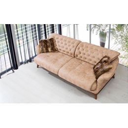 JVmoebel 3-Sitzer Beige Couch Sofa Wohnzimmer Couchen Polster Möbel Dreisitzer