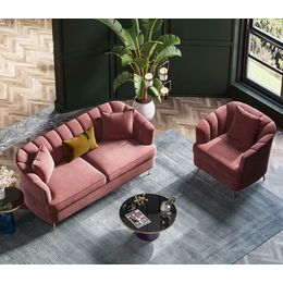 JVmoebel Wohnzimmer-Set Sofagarnitur 3+1 Sitzer Sitz Design Couch Lounge Sofas Samt Möbel