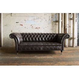 JVmoebel 3-Sitzer Chesterfield 3 Sitzer Design Luxus Sofa 100% Leder Sofort