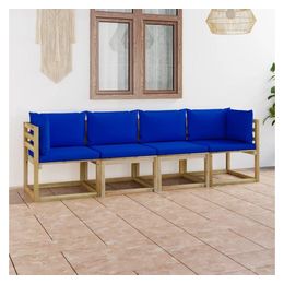 furnicato Garten-Essgruppe Gartensofa 4-Sitzer mit Kissen in Blau