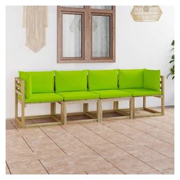 furnicato Garten-Essgruppe Gartensofa 4-Sitzer mit Kissen in Hellgrün