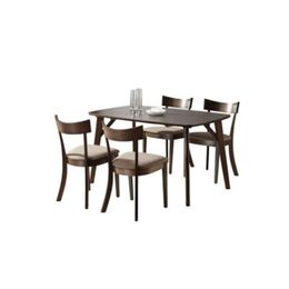 JVmoebel Esszimmer-Set, Ess Tisch Garnitur Designer Tische + 4x Stuhl Set Echt Holz Komplett