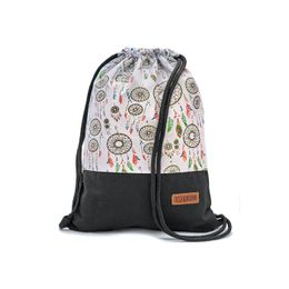 By Bers Turnbeutel Leon By Bers Turnbeutel Beutelrucksack Freizeitrucksack (Tagesrucksack für Strand Sport Festival Freizeit Alltag Einkauf aus Baumwolle Innentasche Schlüsselband)