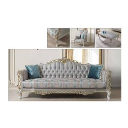 JVmoebel Wohnzimmer-Set Sofagarnitur 3+1 Sitzer Couchtisch Sofas Sessel Stoff Luxus Gruppe
