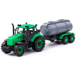 Polesie Spielzeug-Traktor Traktor Progress mit Fassanhänger Schwungrad