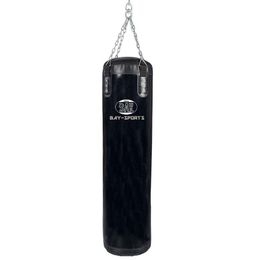 BAY-Sports Boxsack großer Profi Stahlkette Sandsack 150x35cm schwarz Kunstleder ungefüllt (schweren Vinyl mit Nylon-Gitternetzverstärkung