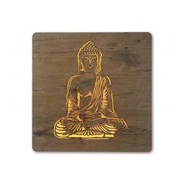 WohndesignPlus LED-Bild LED-Wandbild "Buddha" 62cm x 62cm mit Akku/Batterie