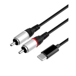 euroharry 1m USB Typ C auf Dual RCA Cinch Stecker Audio Stereo Y Splitter Audio- & Video-Adapter
