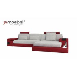 JVmoebel Ecksofa Grau L-Form Sofa Couch Polster Möbel Wohnzimmer Design
