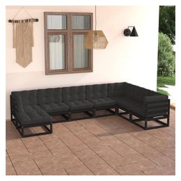 furnicato Garten-Essgruppe 8-tlg. Garten-Lounge-Set mit Kissen Massivholz Kiefer