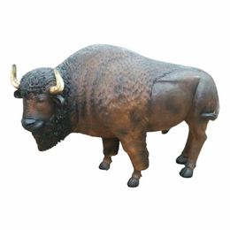 JVmoebel Skulptur, Bison Lebensgroße Figur Statuen Skulptur Garten Figuren 90cm neu