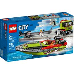 Lego® Konstruktionsspielsteine Lego® City 60254 Rennboot-Transporter