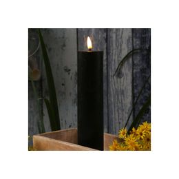 Deluxe Homeart LED-Kerze MIA Echtwachs Deluxe Wachsspiegel flackernd H: 20cm D: 5cm schwarz (1-tlg)