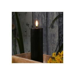 Deluxe Homeart LED-Kerze MIA Echtwachs Deluxe flackernd Wachsspiegel H: 15cm D: 5cm schwarz (1-tlg)