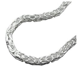 Schmuck Krone Silberkette 5mm Königskette Halskette Collier diamantiert aus 925 Silber 80cm Herren