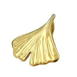 Schmuck Krone Kettenanhänger Anhänger Ginkgoblatt 12x12mm aus 9Kt 375 Gold Gelbgold glänzend