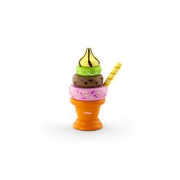 Viga® Holzspielzeug Steckspielzeug Eis Playing Food • Spielzeugeis 15cm • Hand gefertigt und dekoriertes Stapelspielzeug