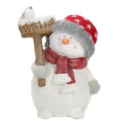 Bubble-Store Weihnachtsfigur mit Kunsthaaren und echter Strickmütze (Weihnachtsdekoration Winter Schneemann)