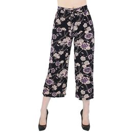 dy_mode Palazzohose Damen Palazzohose Capri Hose in Blumen Muster Freizeithose Sommer