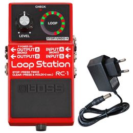 BOSS BY ROLAND E-Gitarre Boss RC-1 Loop Station Looper-Pedal + Netzteil