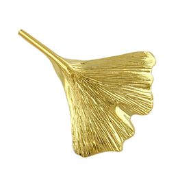 Gallay Brosche Brosche 30x24mm Ginkgoblatt glänzend 9Kt GOLD