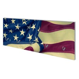 Wallario Wandgarderobe Amerikanische Flagge im Wind (1-teilig