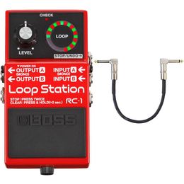 BOSS BY ROLAND E-Gitarre Boss RC-1 Loop Station Looper-Pedal + Patchkabel