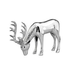 Brillibrum Dekofigur Hirsch Figur Rentier Metall Silber Weihnachtsdekoration Reh Wild