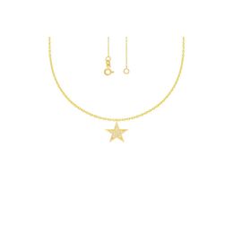 Stella-Jewellery Collier 585er Gelbgold Collierkette mit Sternanhänger Zirk (inkl. Etui)