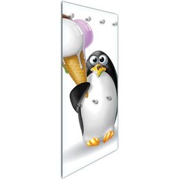 Wallario Wandgarderobe Süßer Eis Pinguin (1-teilig